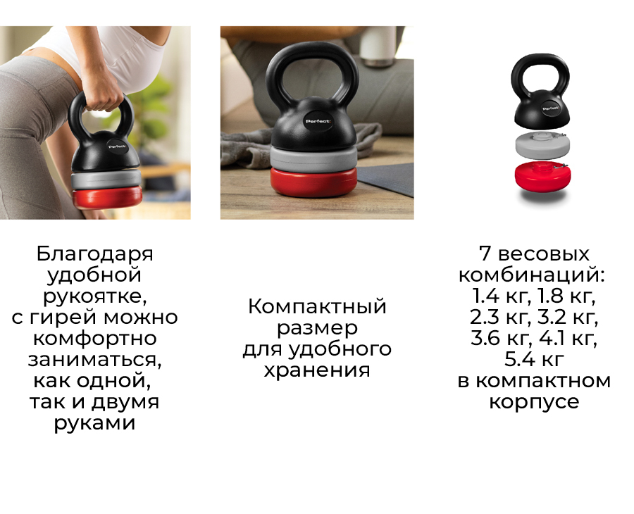 Регулируемая гиря Perfect Fitness ADJUSTABLE Kettlebell